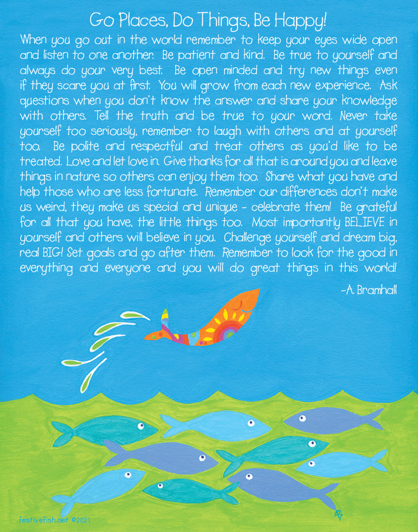 Joyful Fish 11x14 Poster Print – FestiveFish