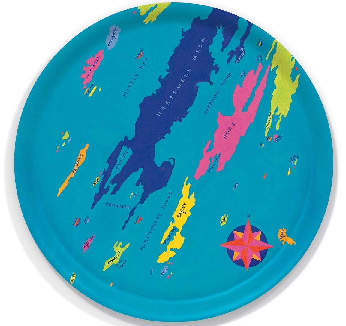 Round Tray: Harpswell Chart – FestiveFish