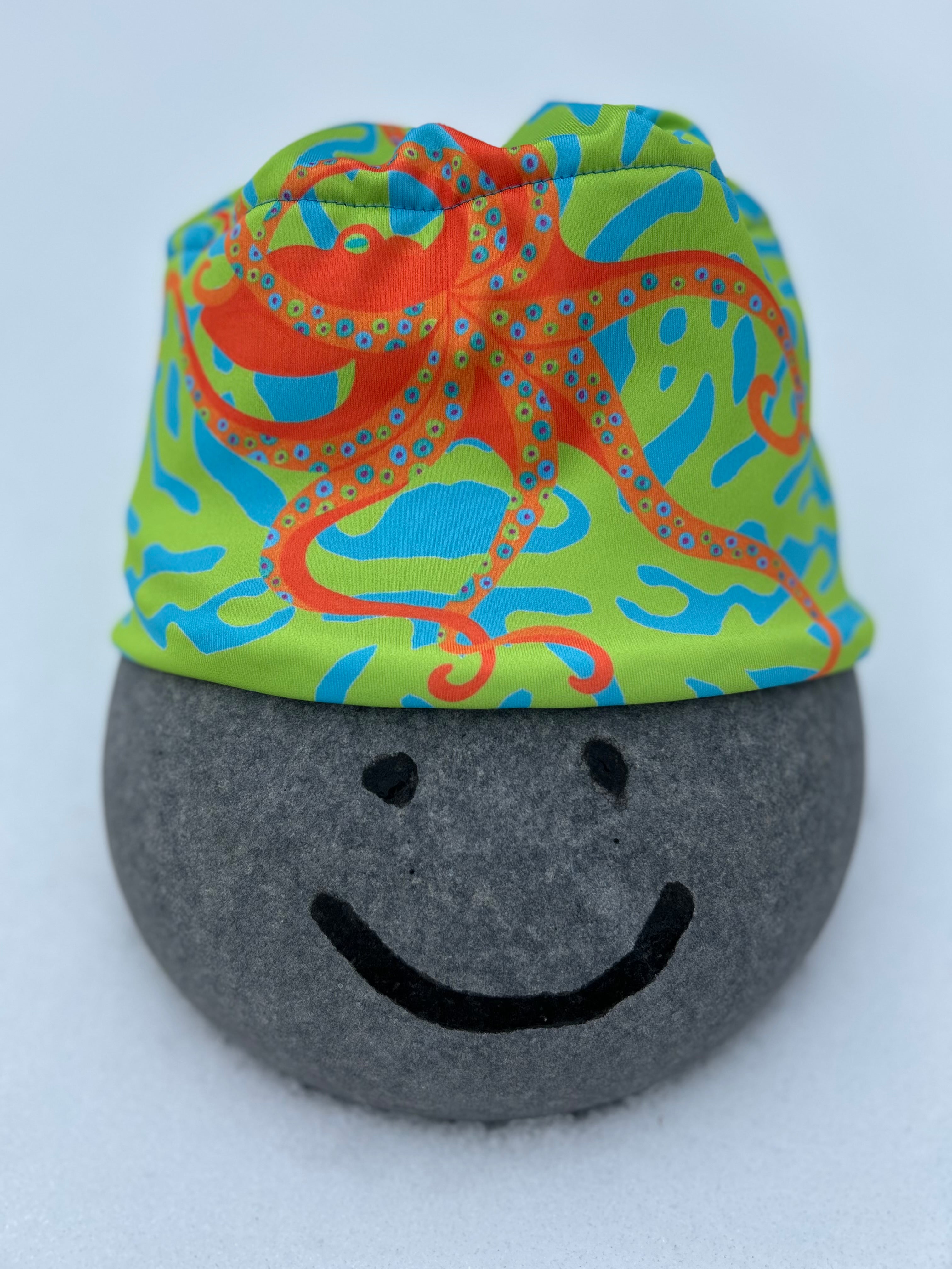 Nordic Hat: Dancing Octopus on Lime Coral – FestiveFish