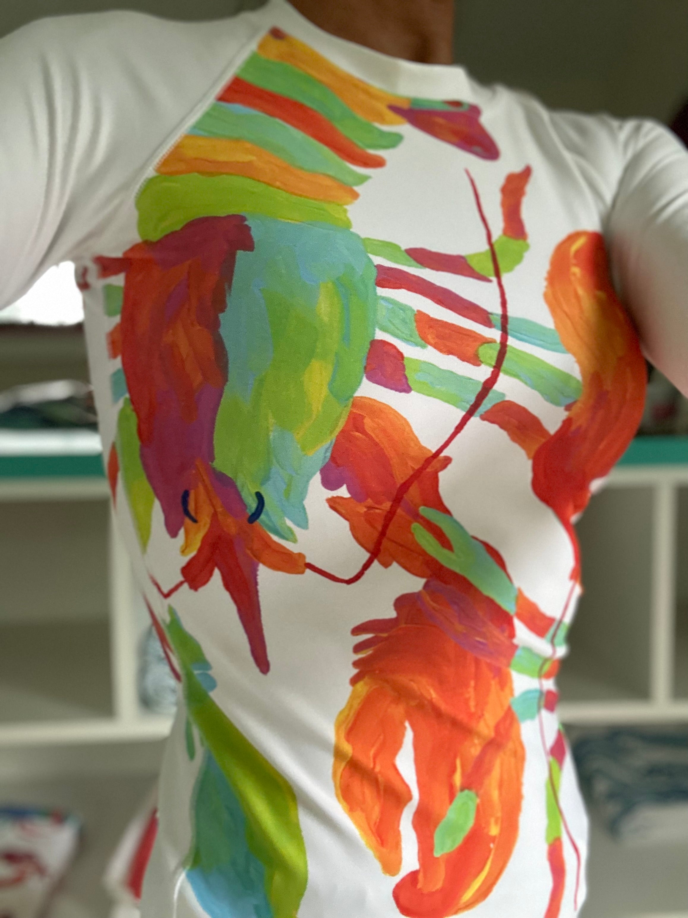 Lefty Lobster Rash Guard Top – FestiveFish