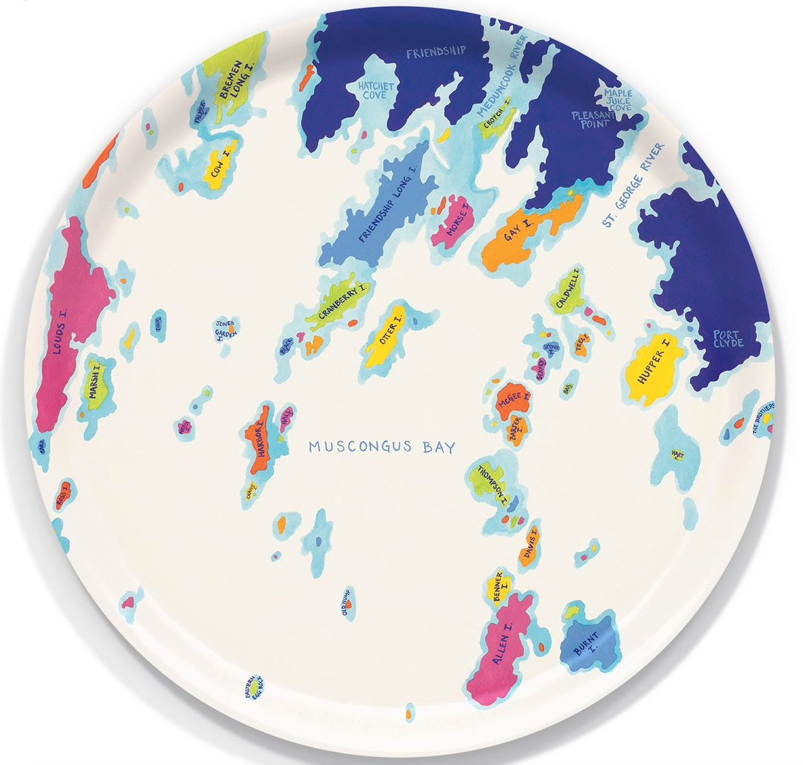 Round Tray: Muscongus Bay Chart – FestiveFish